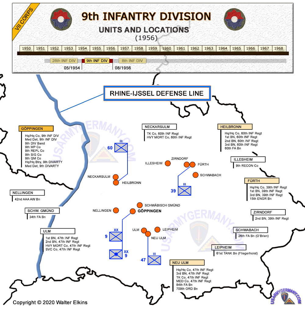 USAREUR Org Charts - 9th Inf Div Map